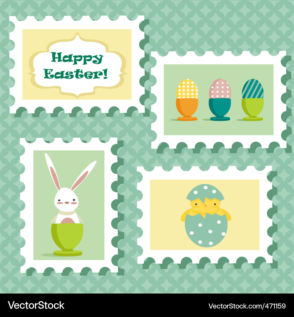 Easter stamp Royalty Free Vector Image - VectorStock