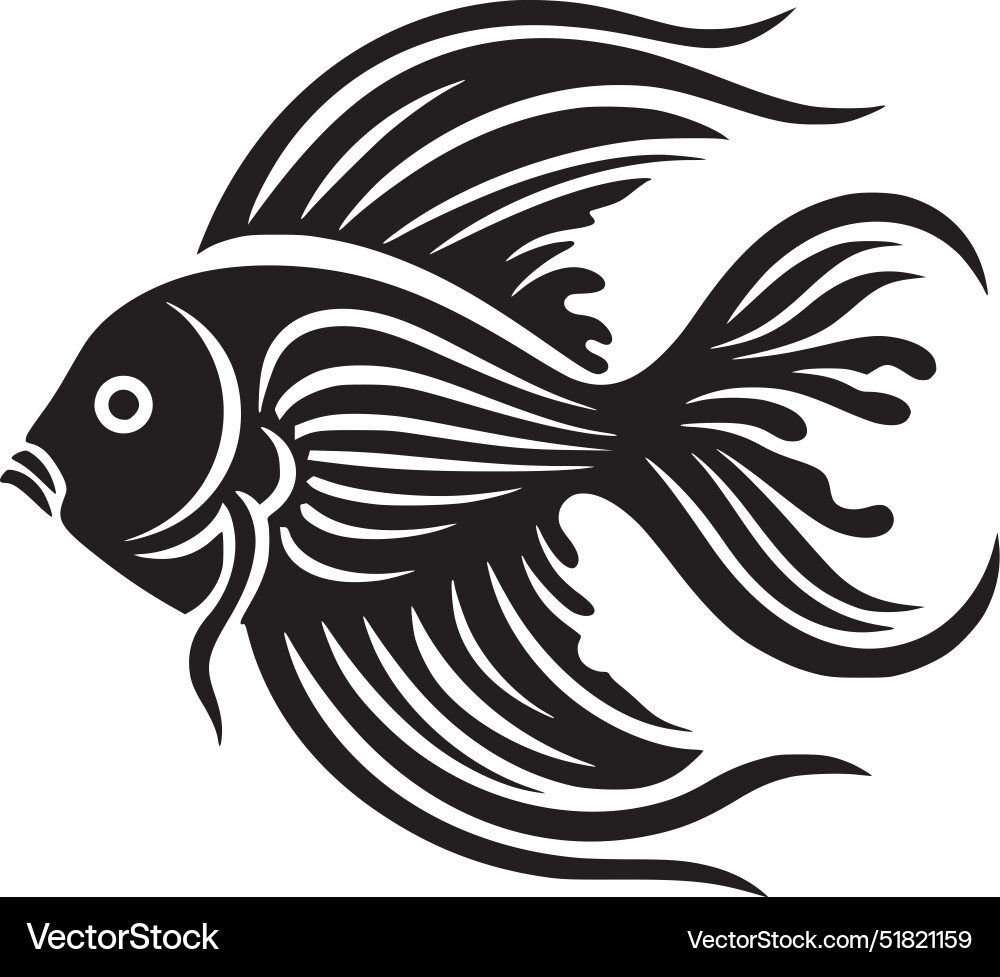 Fish - black and white isolated icon Royalty Free Vector