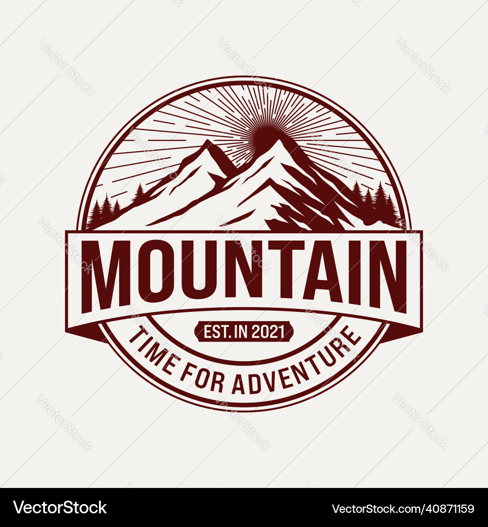 High mountain logo design Royalty Free Vector Image