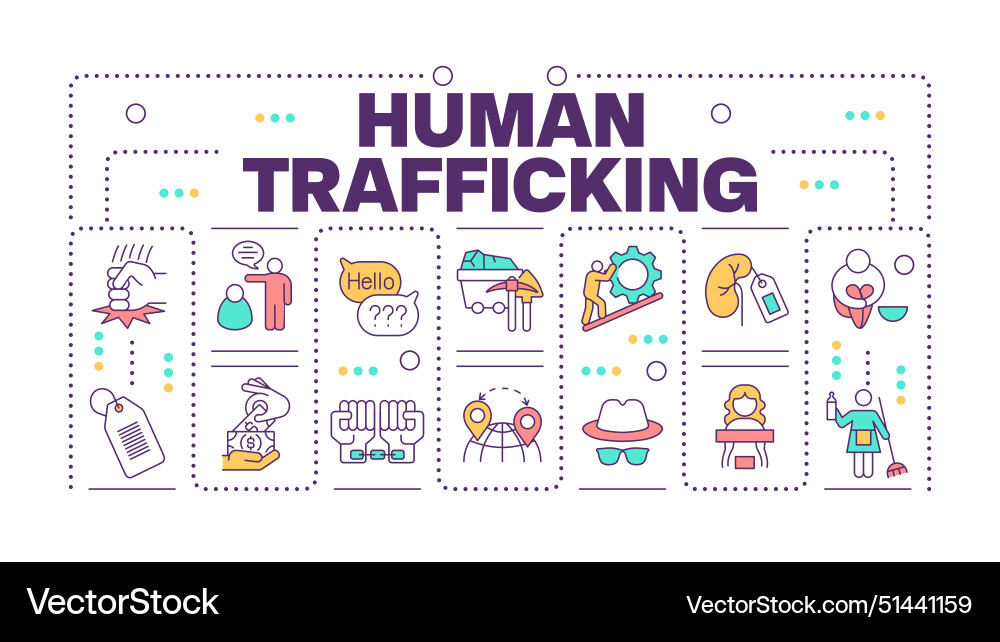Human trafficking word concept isolated on white Vector Image