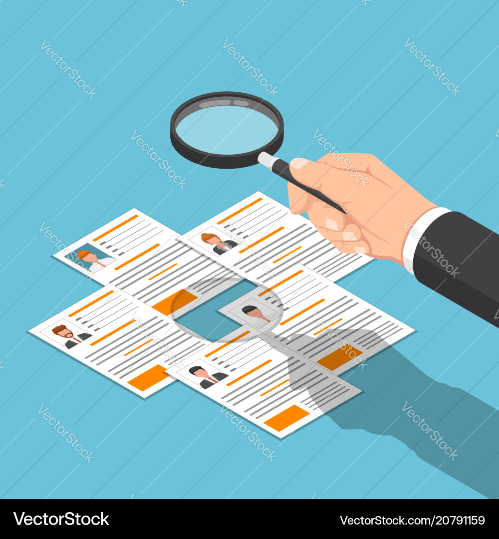 Isometric Resume Viewing Royalty Free Vector Image