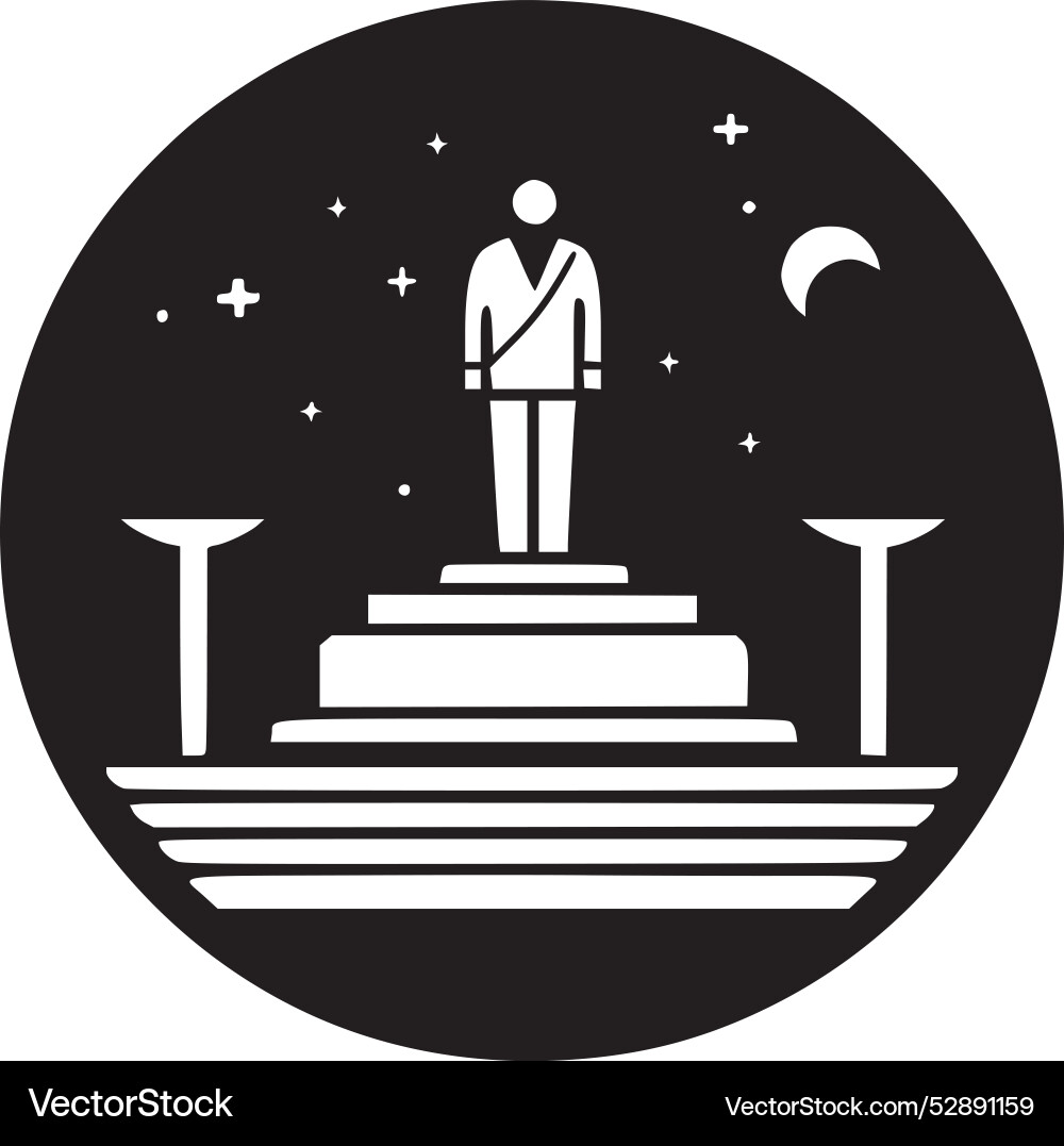 Memorial - black and white isolated icon Vector Image