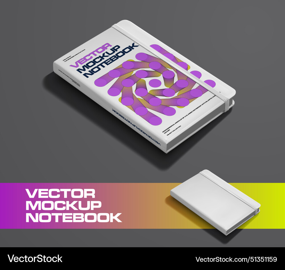 Mockup notebook with geometric diary Royalty Free Vector