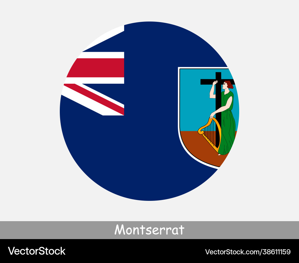 Montserrat round circle flag Royalty Free Vector Image