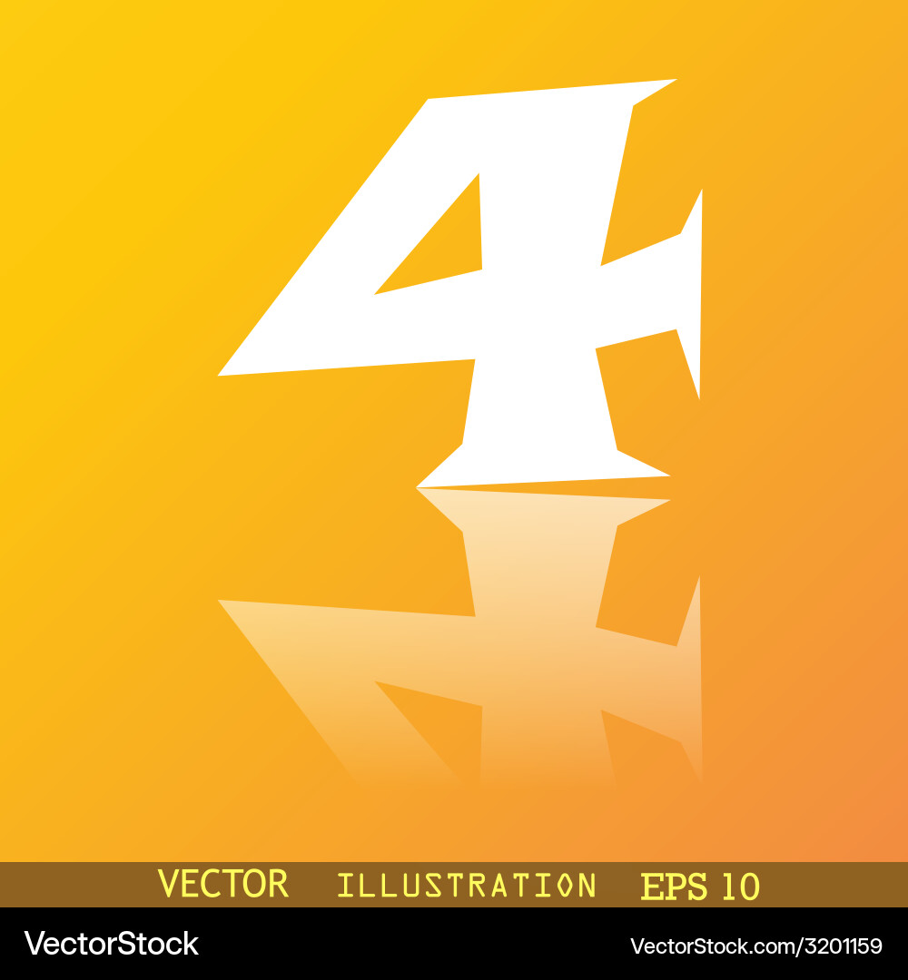 Number four icon symbol flat modern web design Vector Image