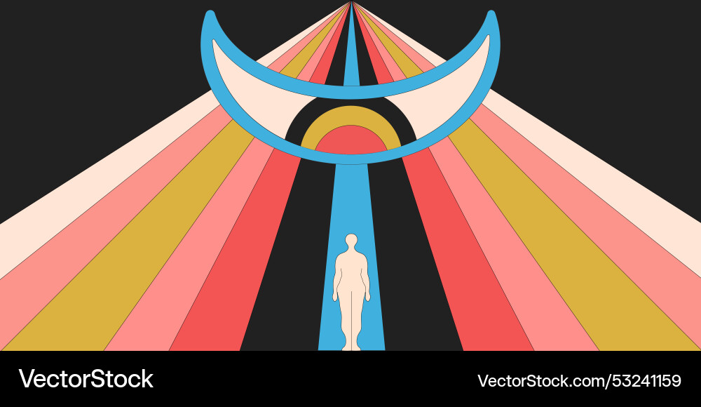 Psychedelic retro art inspirational poster Vector Image