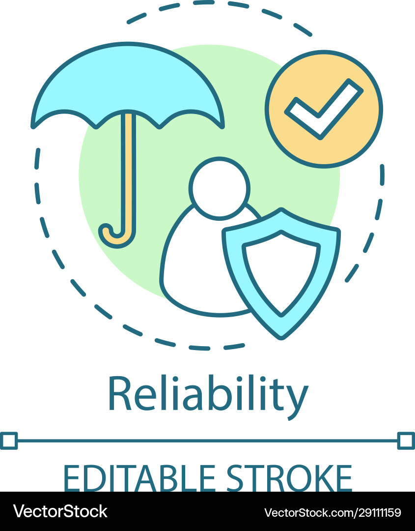 Reliability concept icon Royalty Free Vector Image