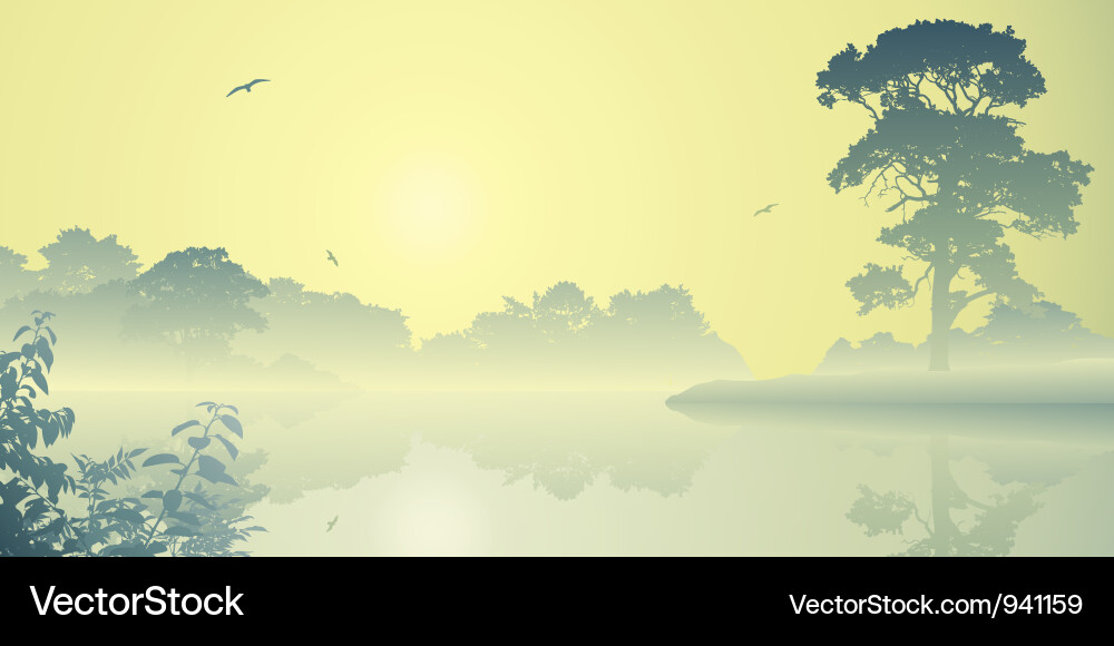 River landscape Royalty Free Vector Image - VectorStock