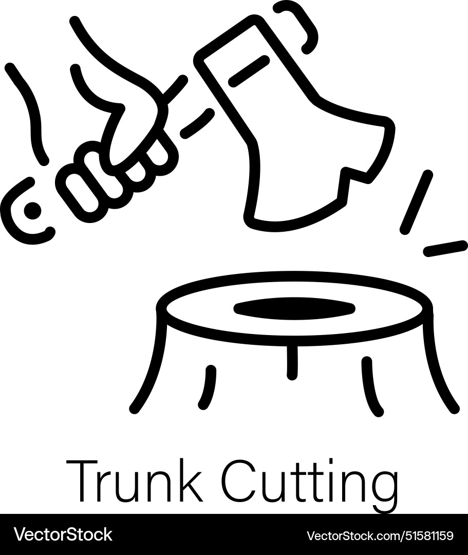 Trunk cutting Royalty Free Vector Image - VectorStock