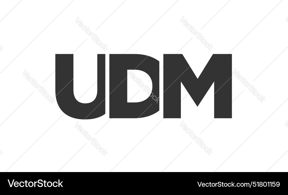 Udm logo design template with strong and modern Vector Image