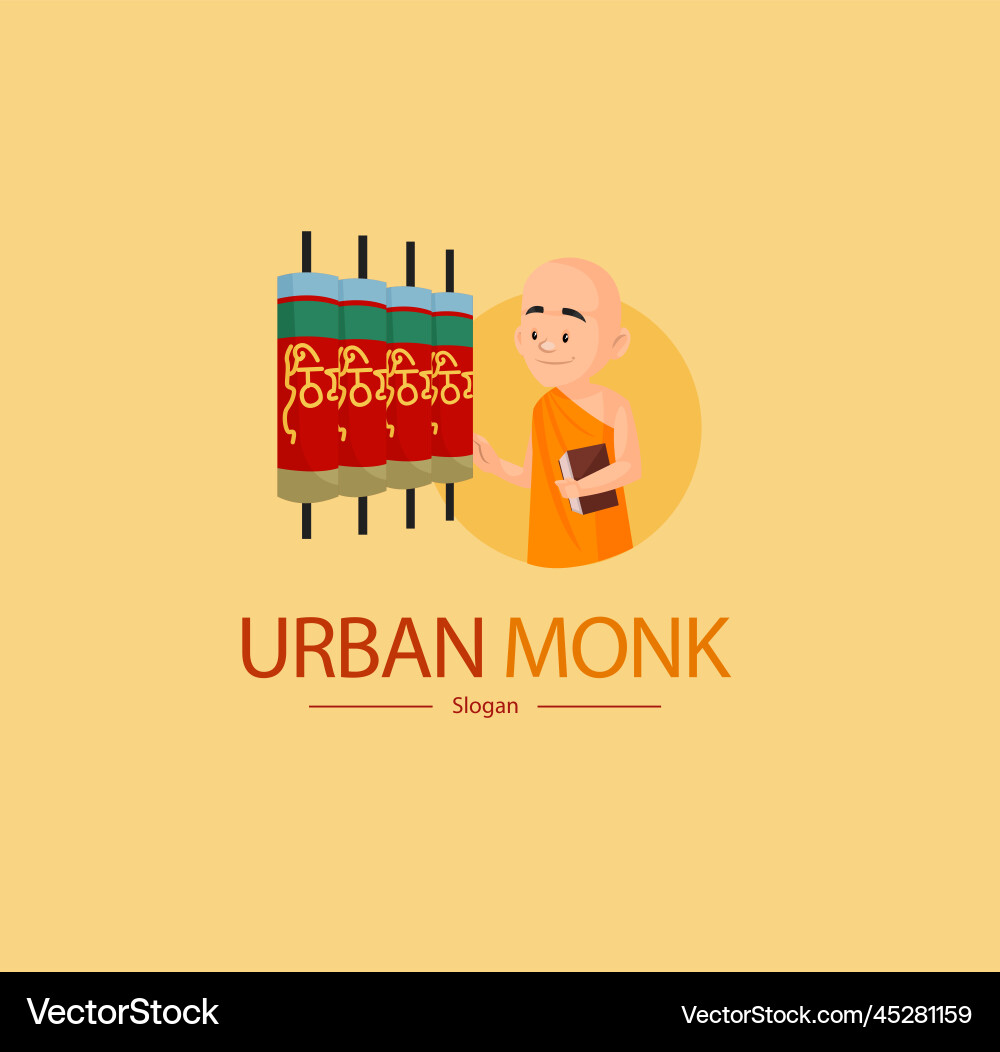 Urban monk mascot logo Royalty Free Vector Image