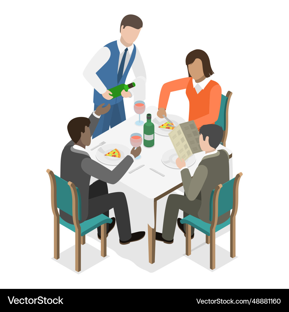 3d isometric flat of friends Royalty Free Vector Image