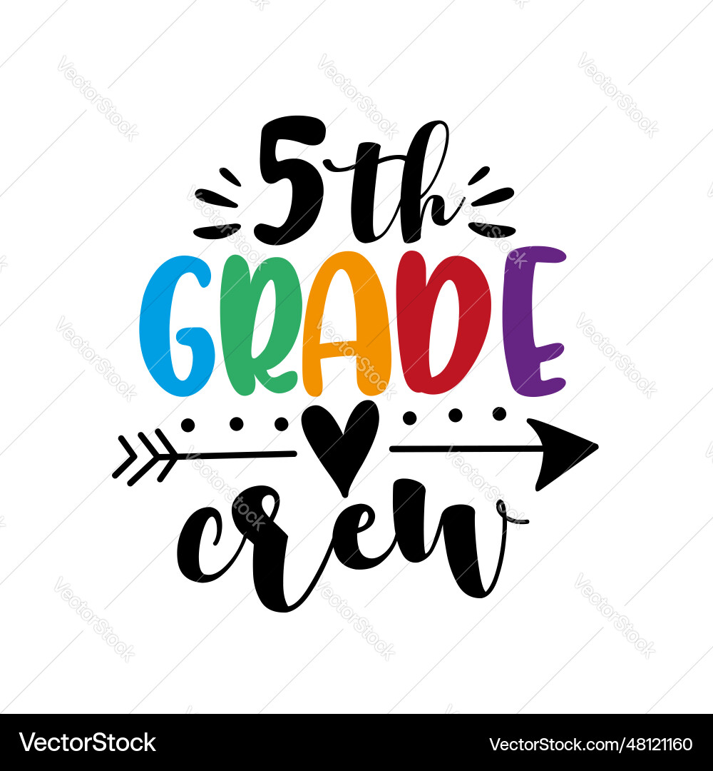 5th grade crew - calligraphy Royalty Free Vector Image