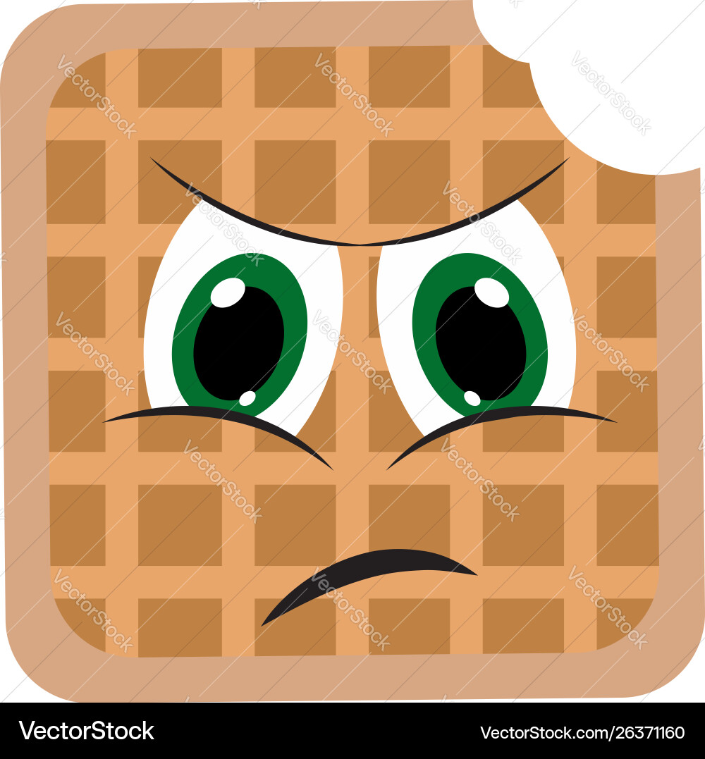 Angry Waffel auf weißem Hintergrund Lizenzfreier Vektor