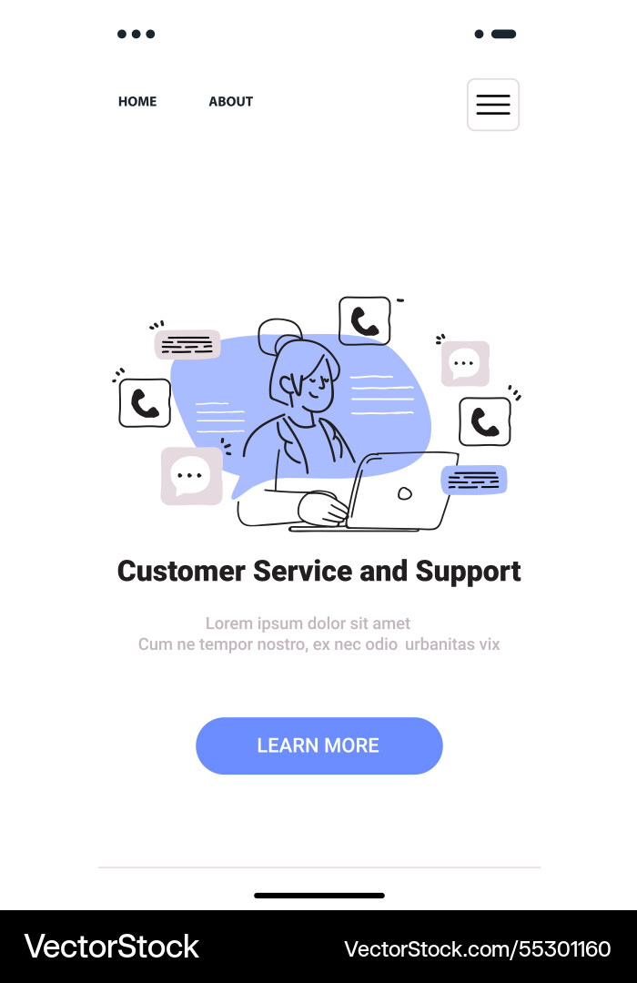 Customer support concept woman laptop Royalty Free Vector