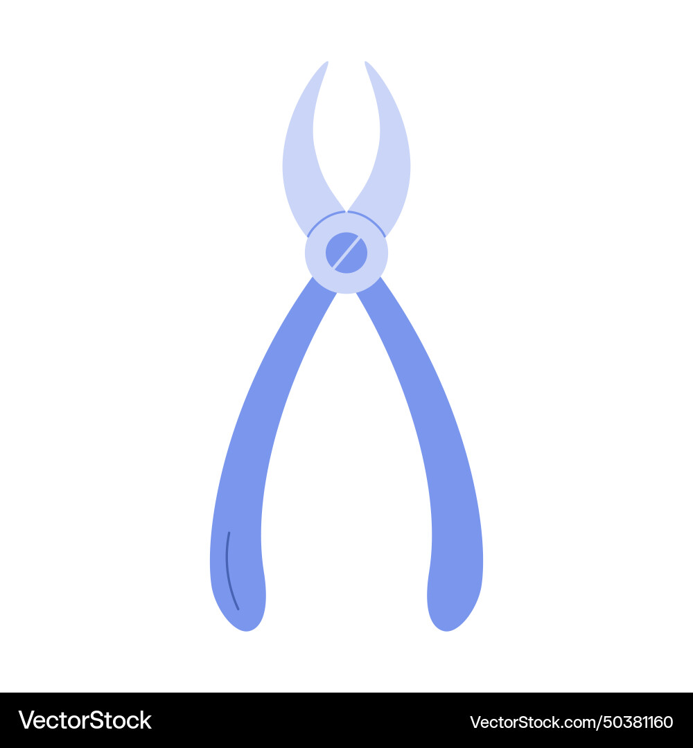 Dental pliers for rotten tooth extraction Vector Image