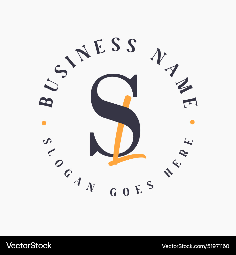 Elegant letter sl initials logo for corporate Vector Image
