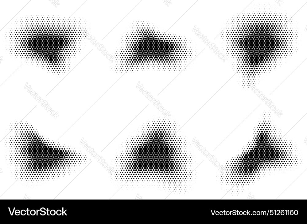Halftone hexagon pattern reprographic technique Vector Image