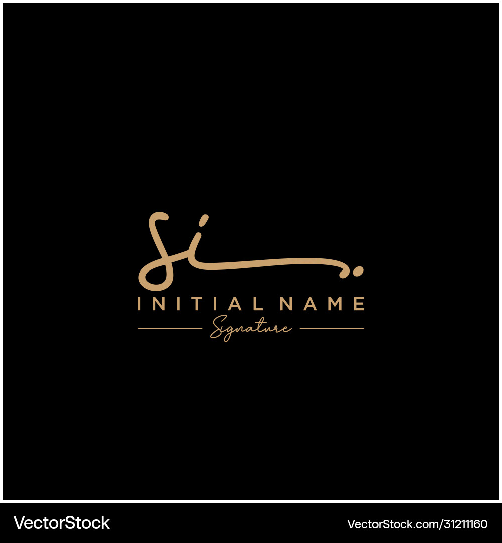 Letter si signature logo template Royalty Free Vector Image