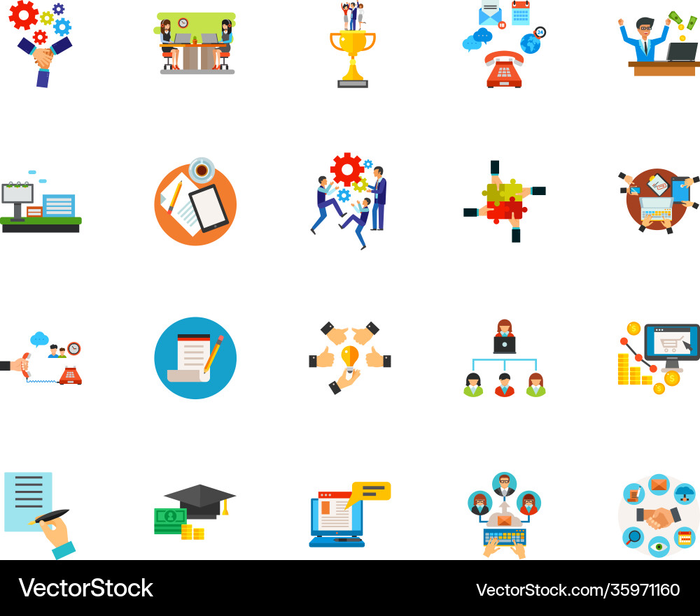 Marketing icon set Royalty Free Vector Image - VectorStock