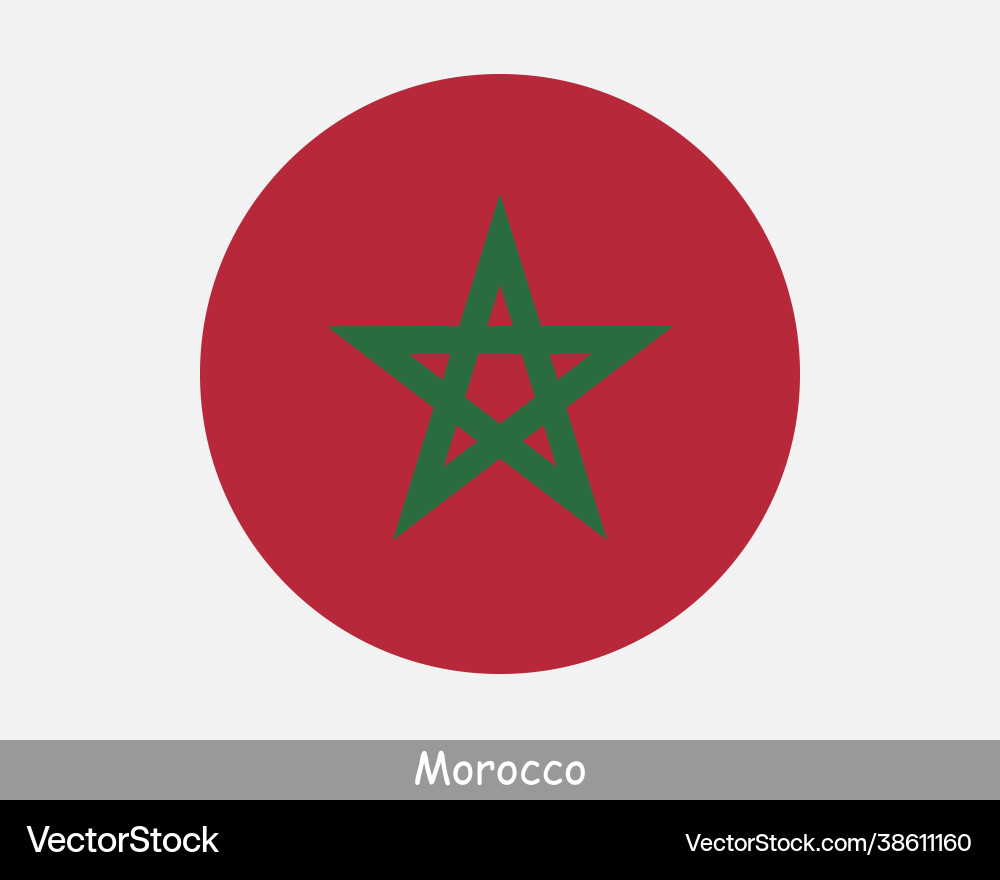 Morocco round circle flag Royalty Free Vector Image