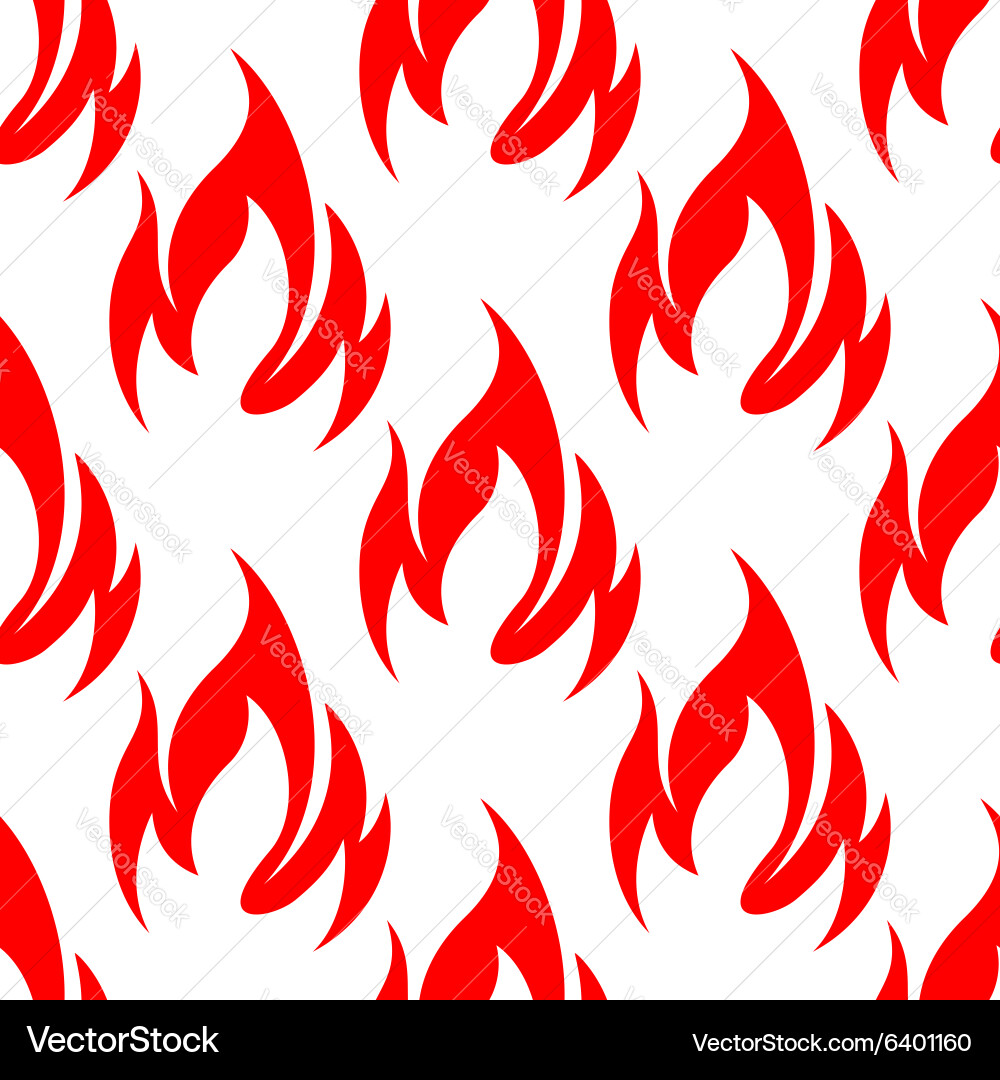 Red fire flames seamless pattern background Vector Image