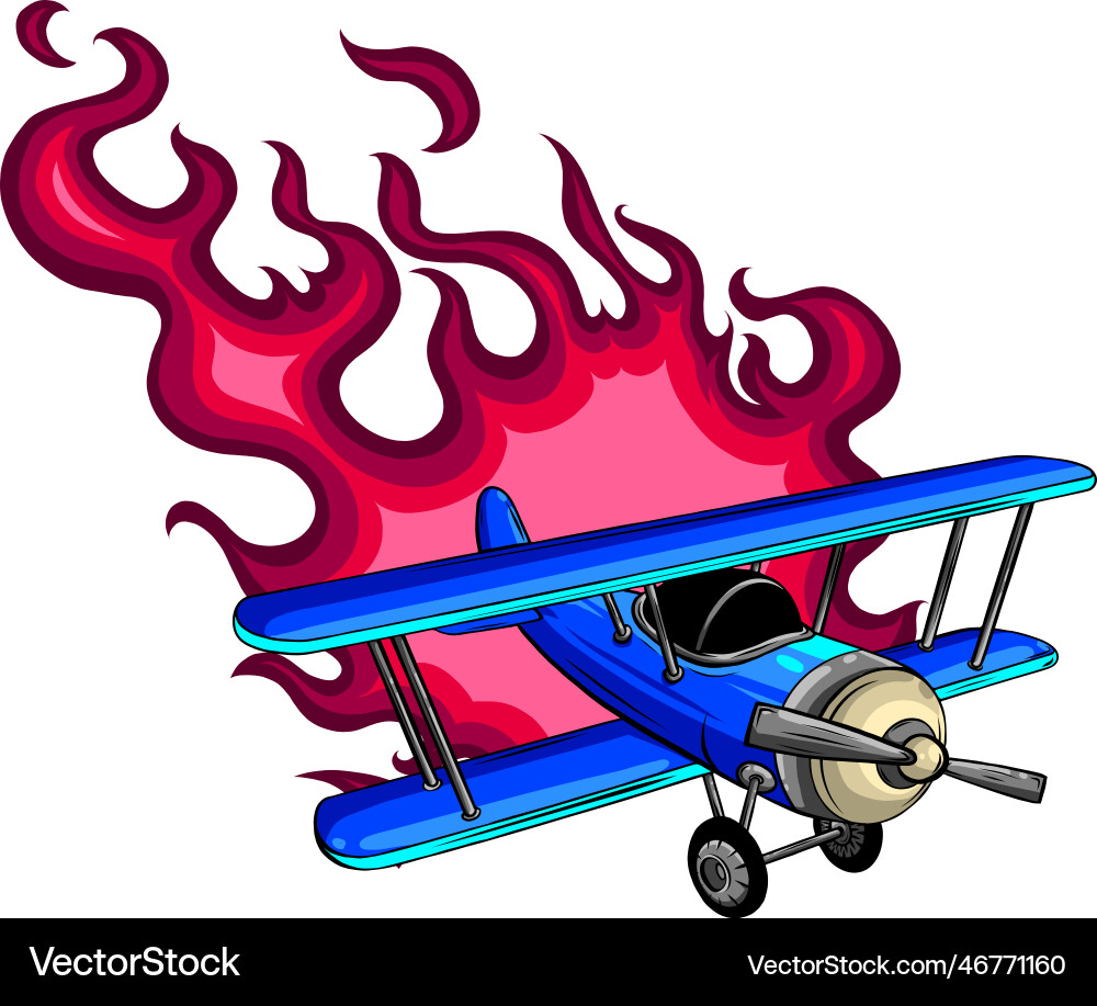 Retro Biplane Airplane Royalty Free Vector Image