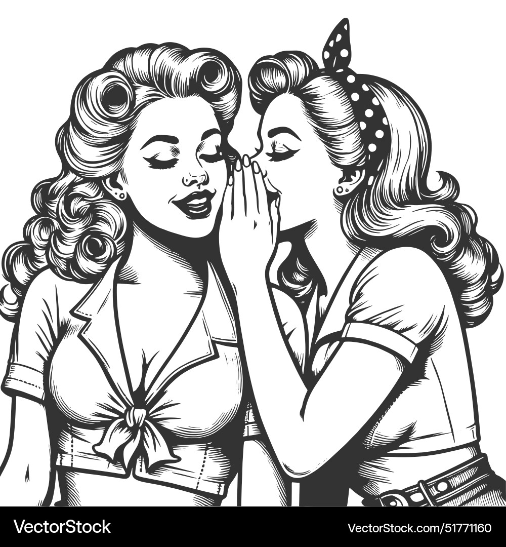 Retro Pin-Up Secrets Royalty Free Vector Image