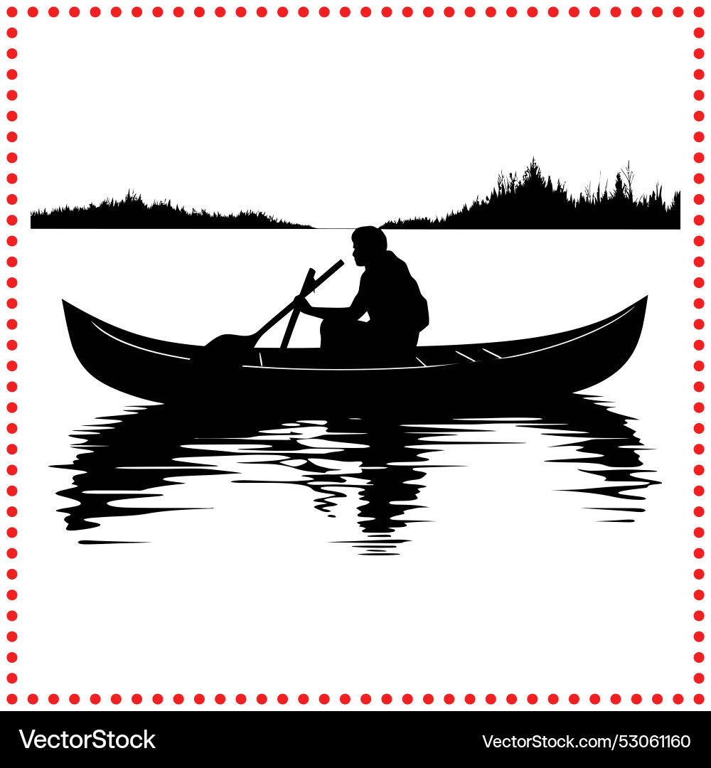 Scenic canoe graphic ideal for wilderness Vector Image