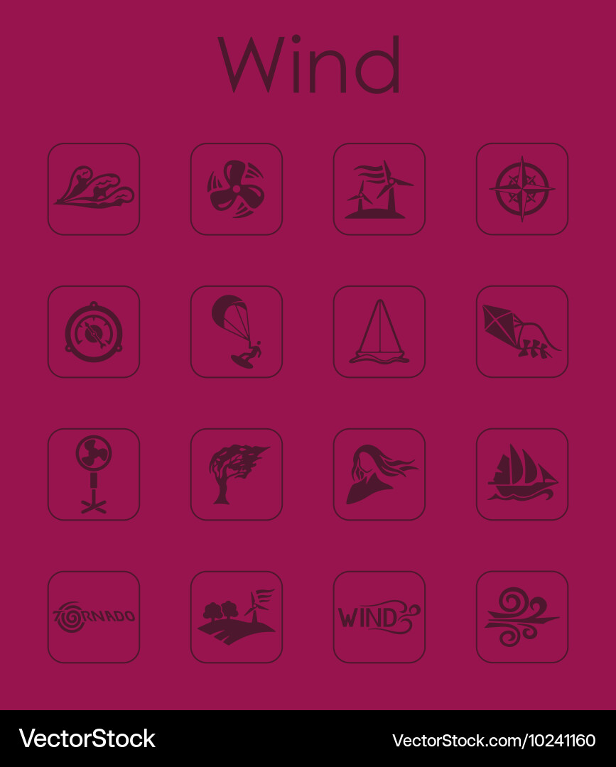 Set of wind simple icons Royalty Free Vector Image