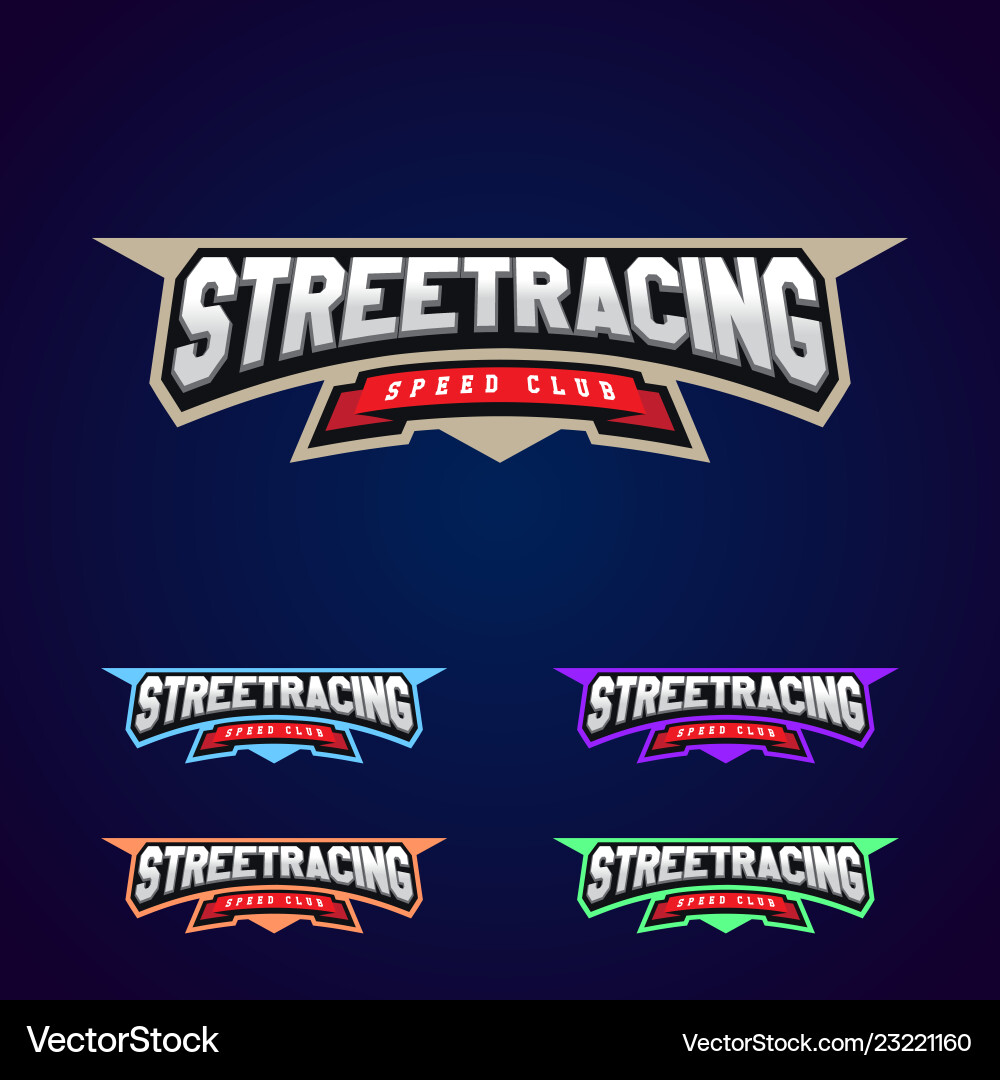 Street Racing Logo Set Royalty Free Vector Image