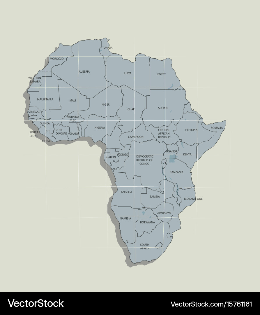 African Map Silhouette Royalty Free Vector Image