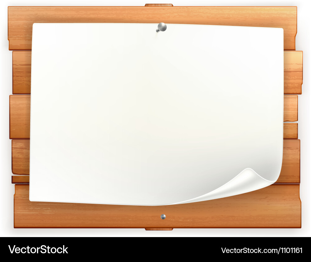 Announcement on wooden board Royalty Free Vector Image