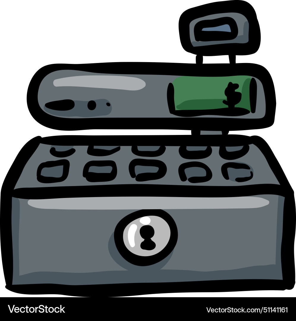 Cash register - hand drawn doodle icon Royalty Free Vector