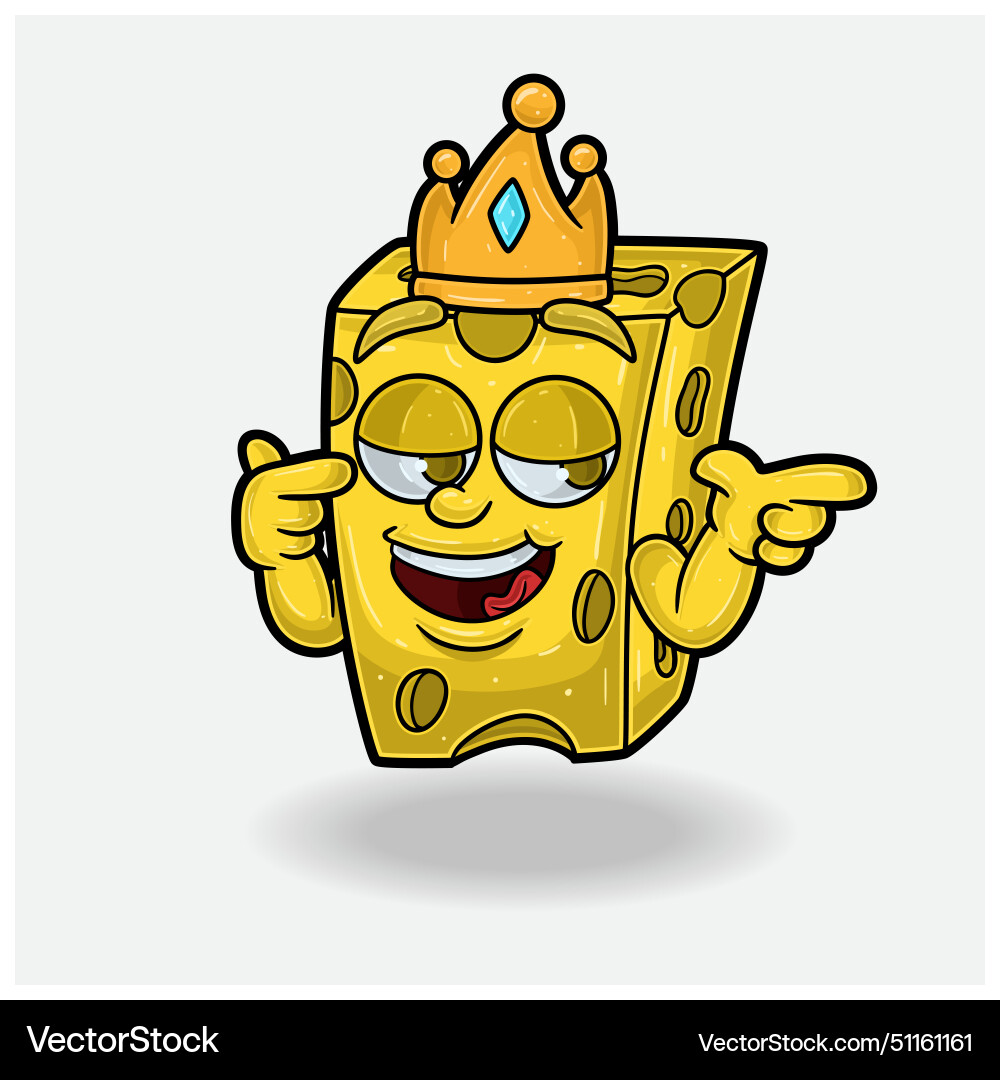 Cheese cartoon with smug expression Royalty Free Vector