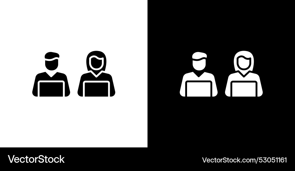 Coworking icon flat fill set collection Royalty Free Vector