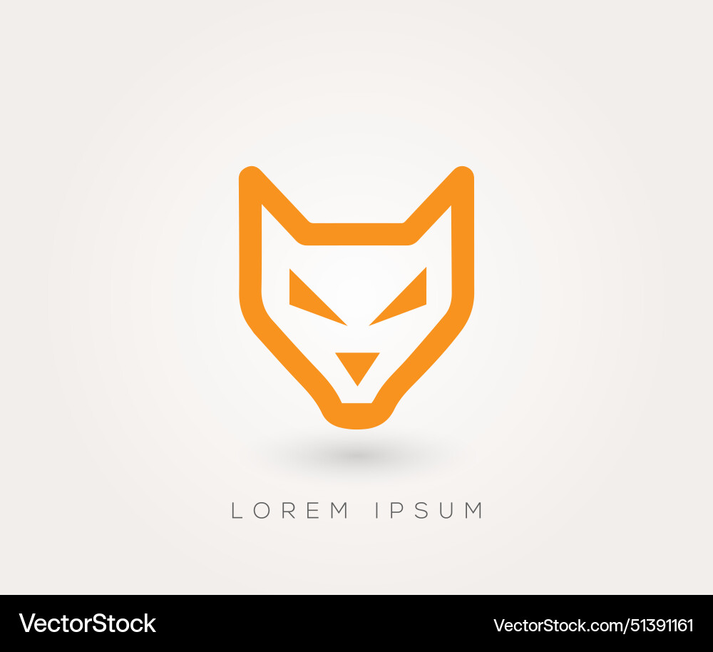 Fox head logo design template Royalty Free Vector Image