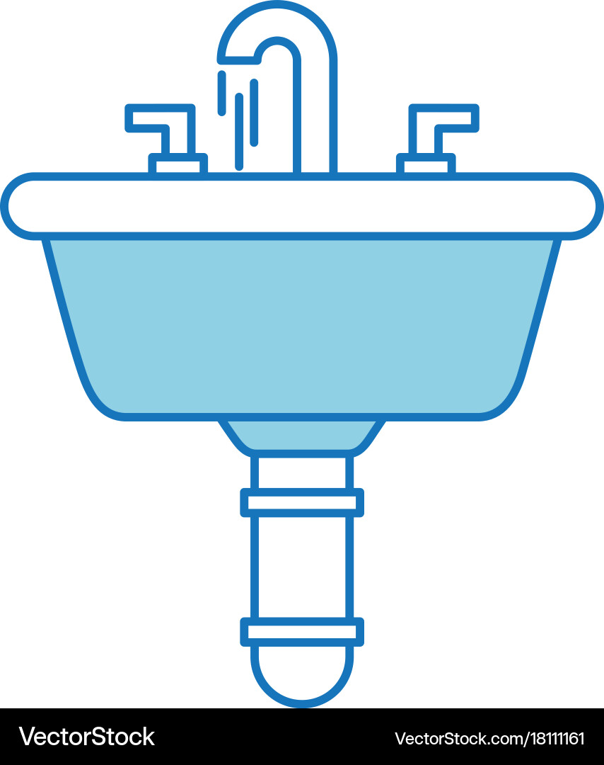 Home sink for toilet bathroom ceramic Royalty Free Vector