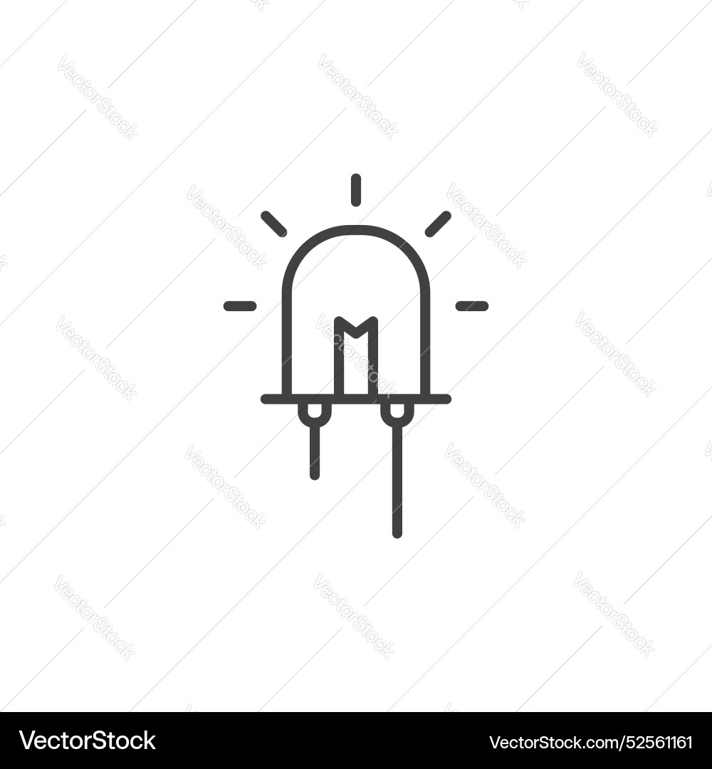 Led icon set on white background Royalty Free Vector Image