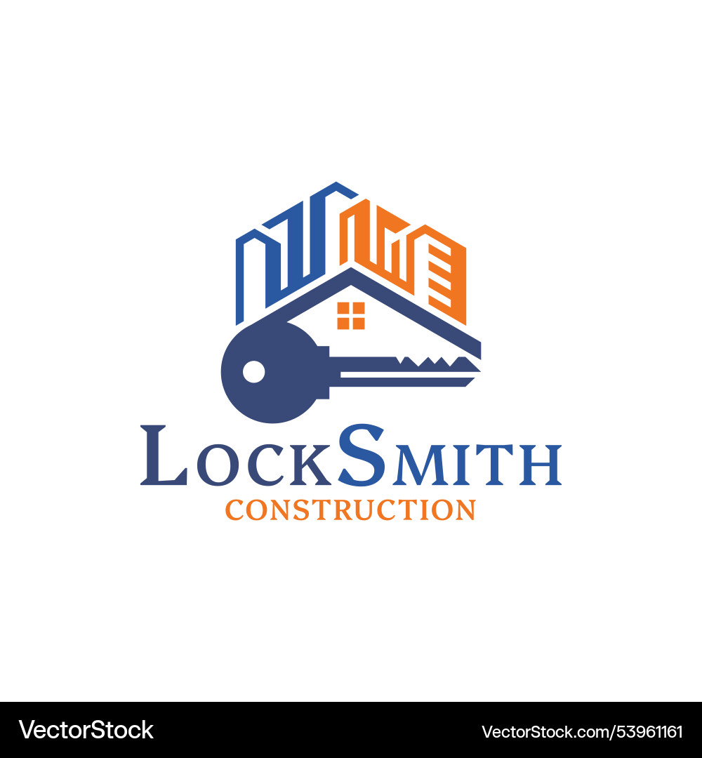 Locksmith construction logo Royalty Free Vector Image