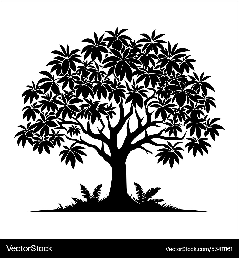 Mango tree art Royalty Free Vector Image - VectorStock