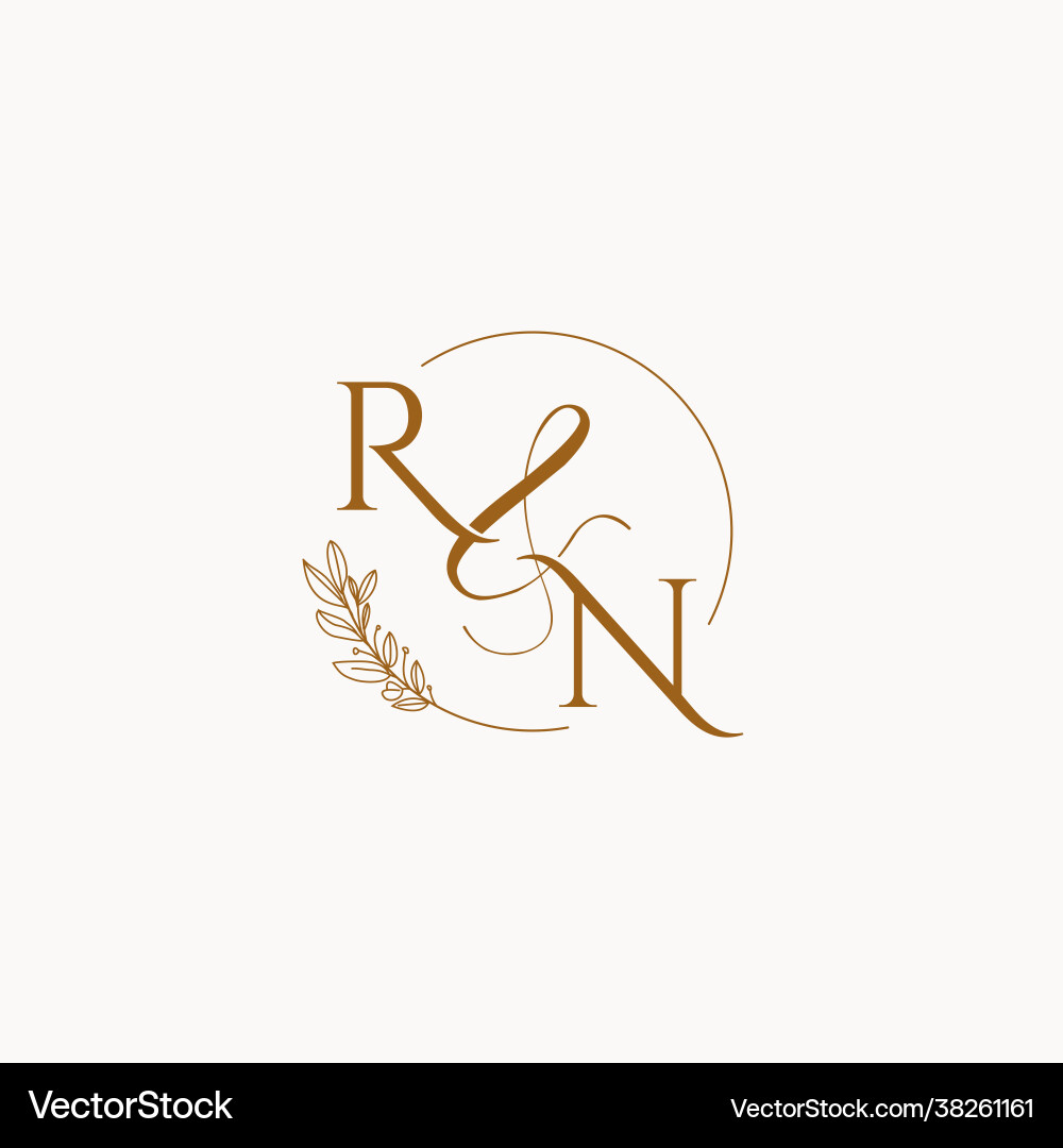 Rn initial wedding monogram logo Royalty Free Vector Image