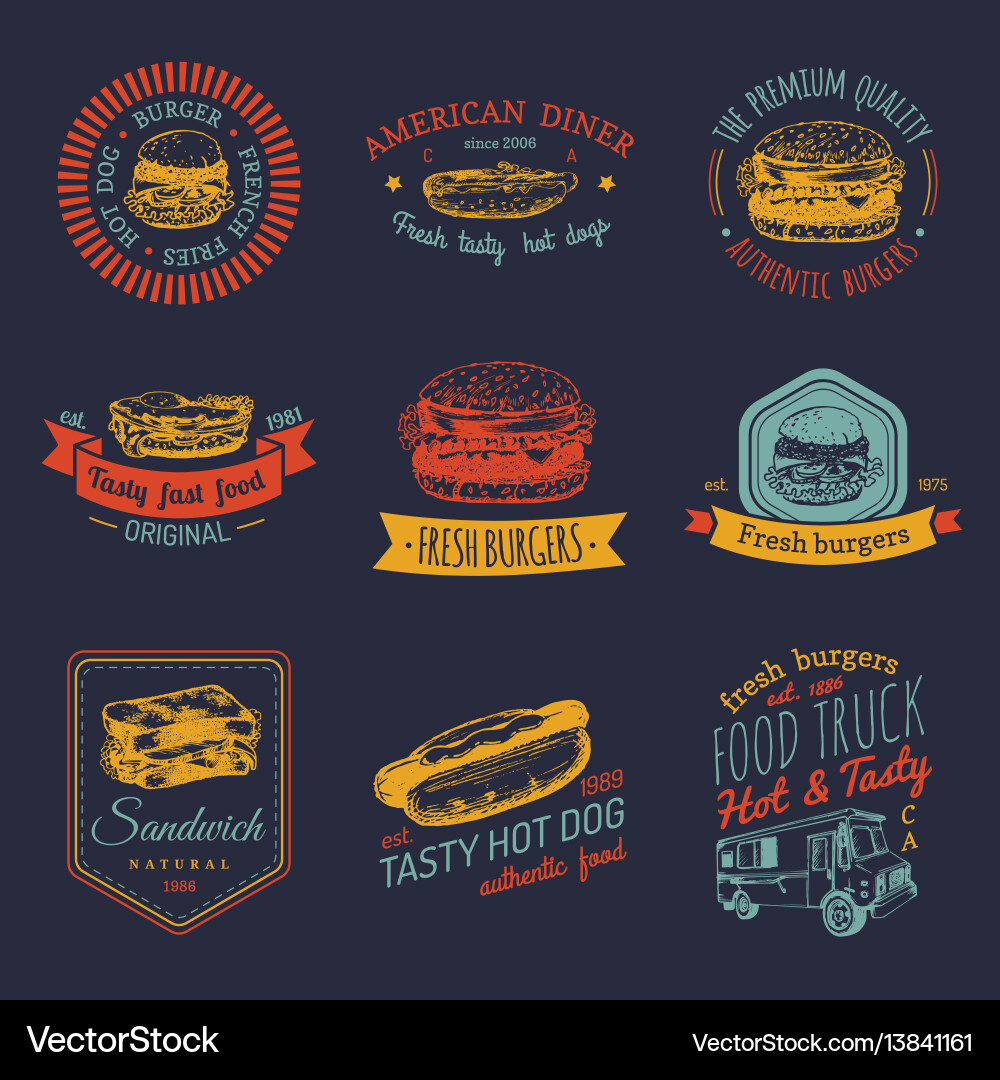 Logotipo De Fast Food Americano Fast Food Food Truck Logo Vector