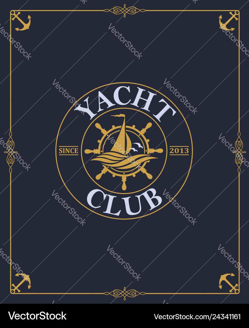 Yacht club label Royalty Free Vector Image - VectorStock
