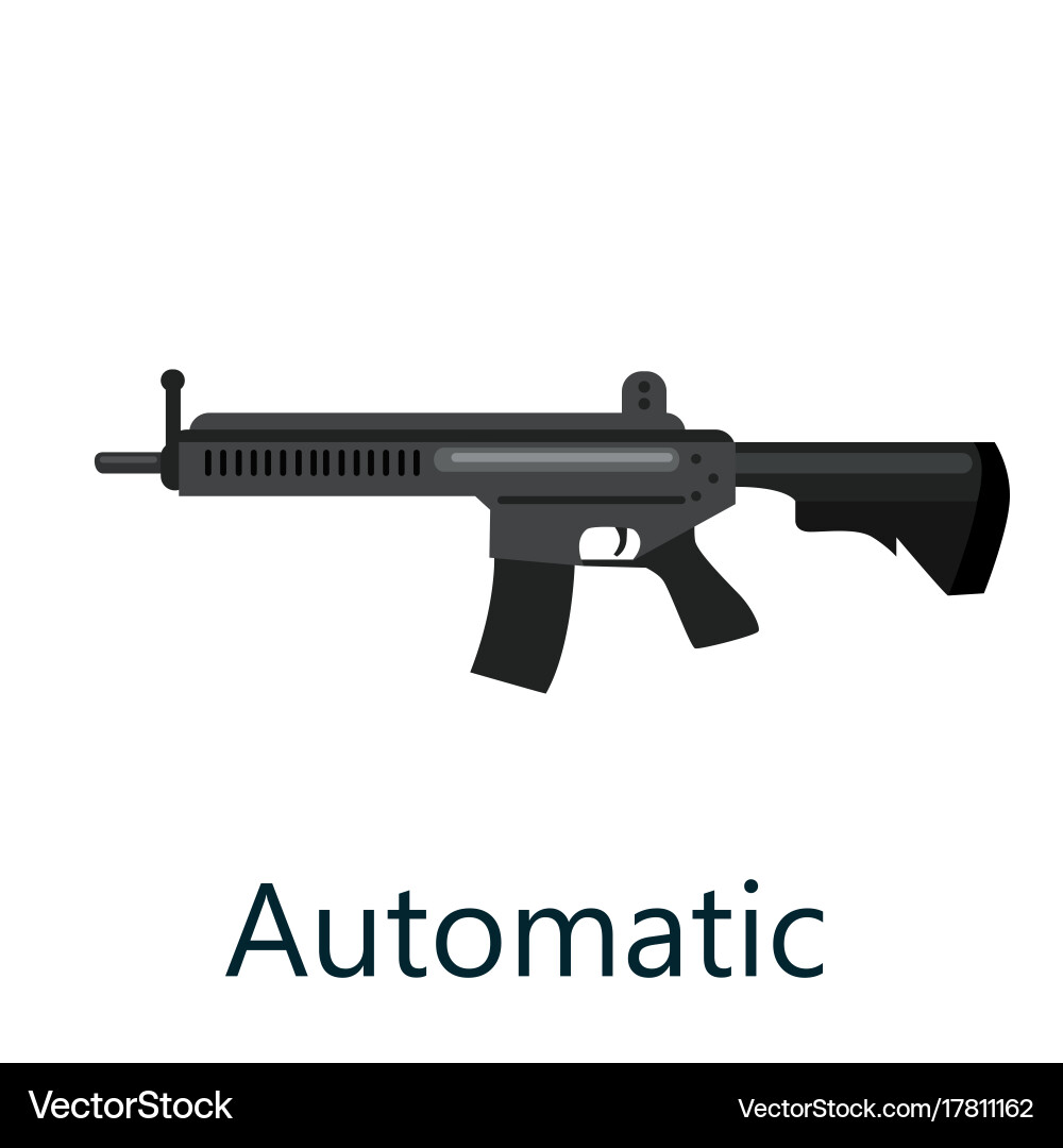 Assault automatic black rifle military gun Vector Image