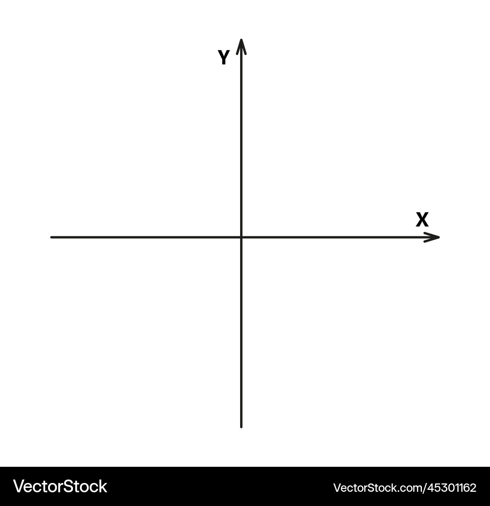 Blank cartesian coordinate system in two Vector Image