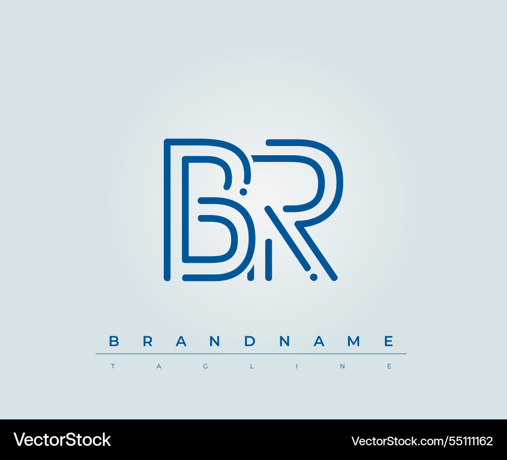Br technology letter logo template Royalty Free Vector Image