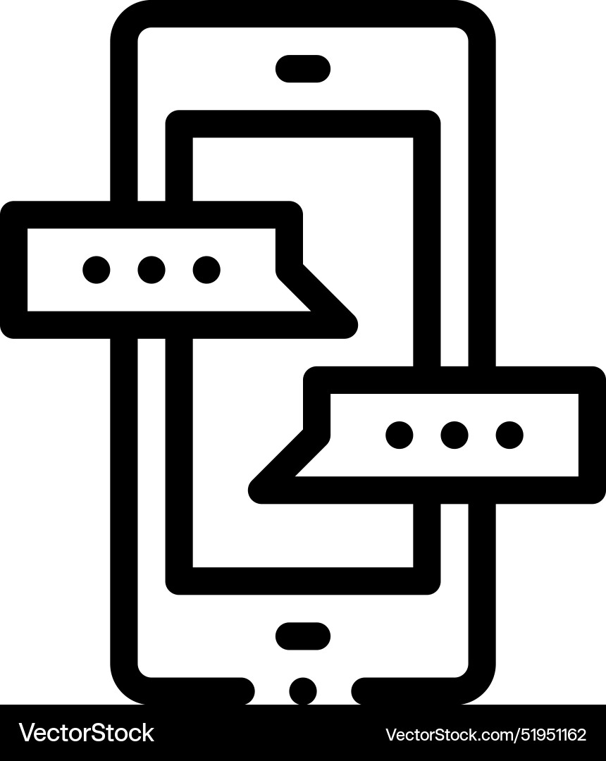 Chat bubble icon thin linear style design Vector Image