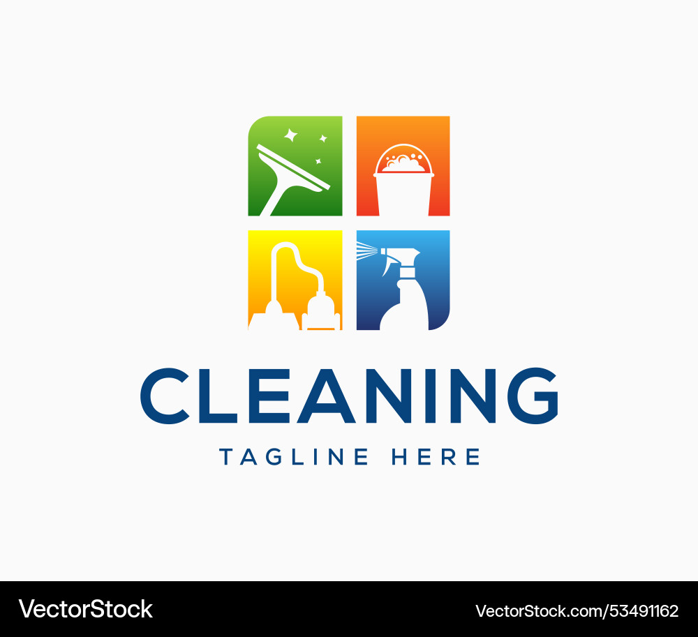 Cleaning logo or service design Royalty Free Vector Image