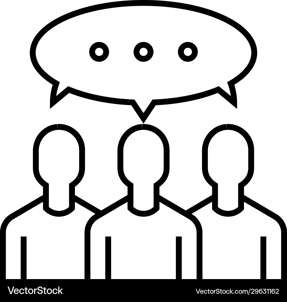 Collective Thought Line Icon Royalty Free Vector Image